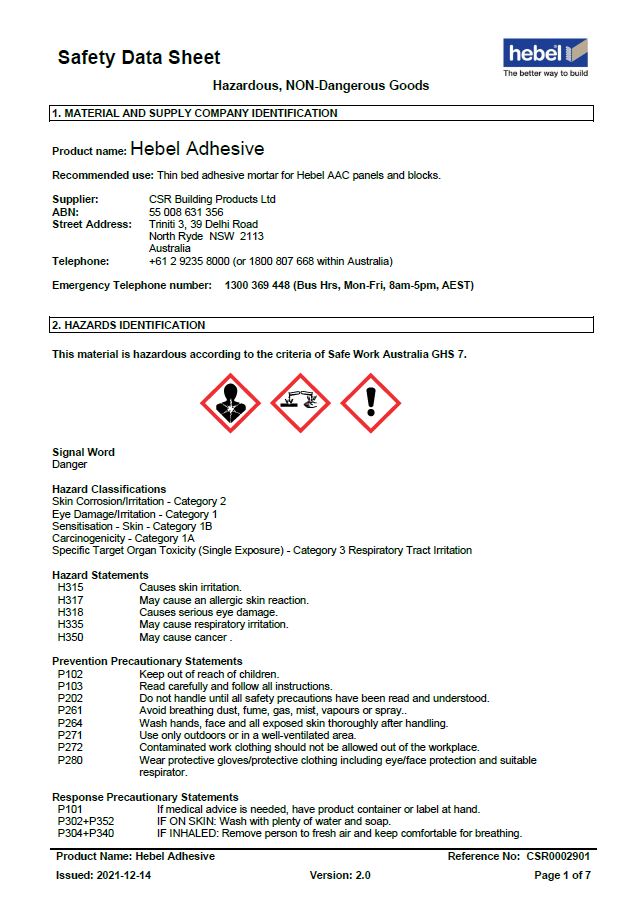 Adhesives, Sealants & Coatings | CSR Hebel