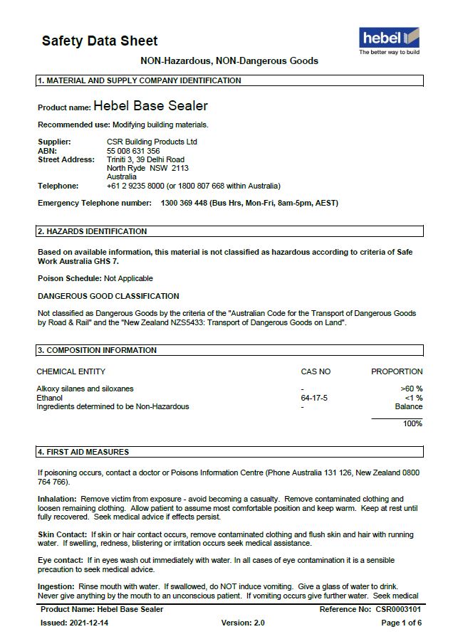 Adhesives, Sealants & Coatings | CSR Hebel